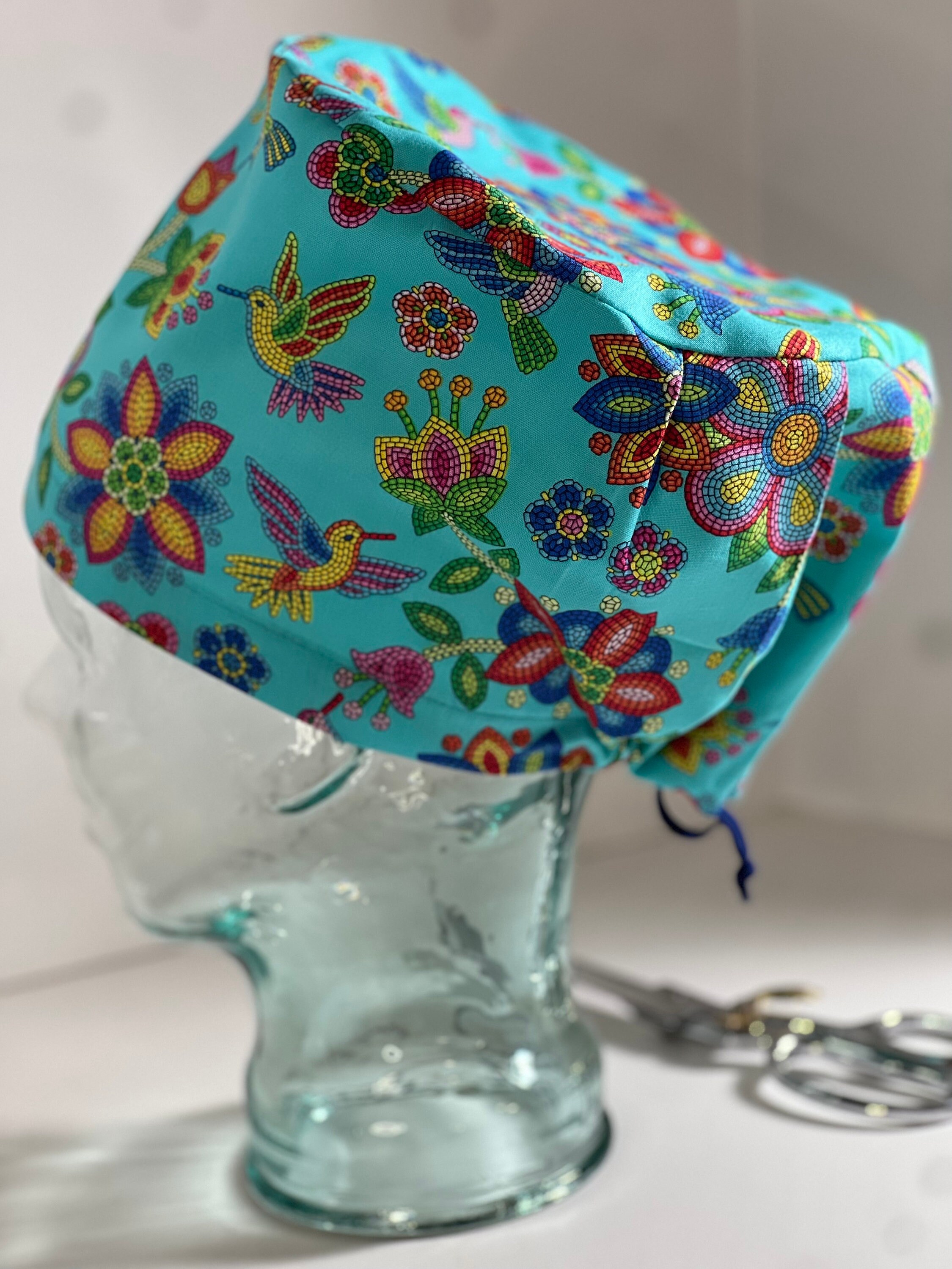Hummingbird, Spring, Primavera, Euro Style Scrub Cap, Chemo, Biker or ...