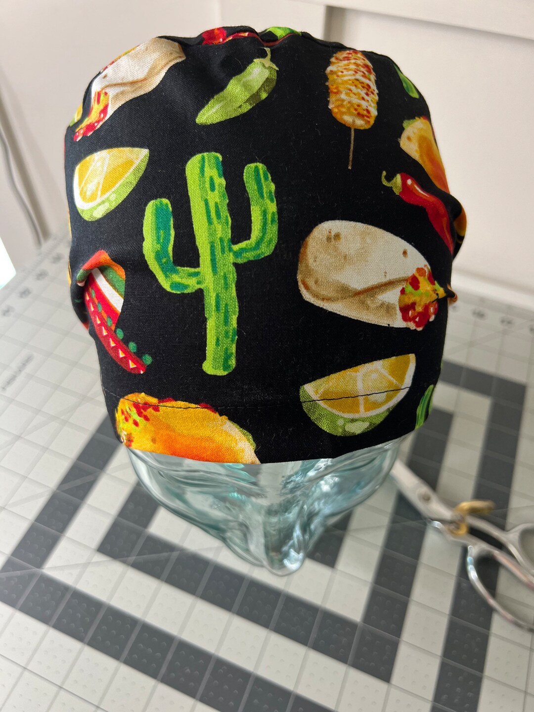 Mexican Foods Euro Style Scrub Hat. Elote, Tacos, Cactus. - Etsy