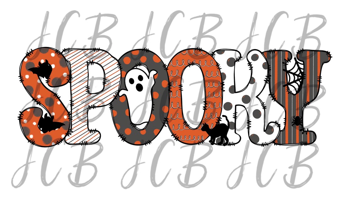 Spooky Halloween Hand Drawn Doodle Design for Sublimation PNG File - Etsy