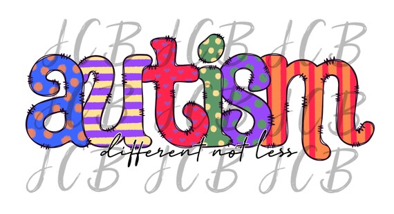 Autism PNG Different Not Less Hand Drawn Doodle File for | Etsy