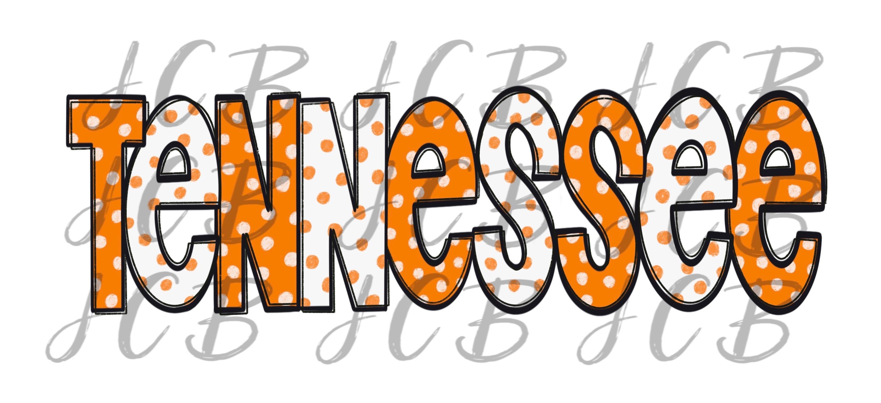 Tennessee PNG Polka Dot TN Hand Drawn State Doodle Digital Download - Etsy
