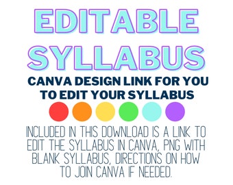 Canva Syllabus Template - Etsy