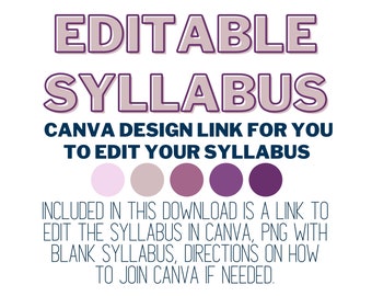Canva Syllabus Template - Etsy