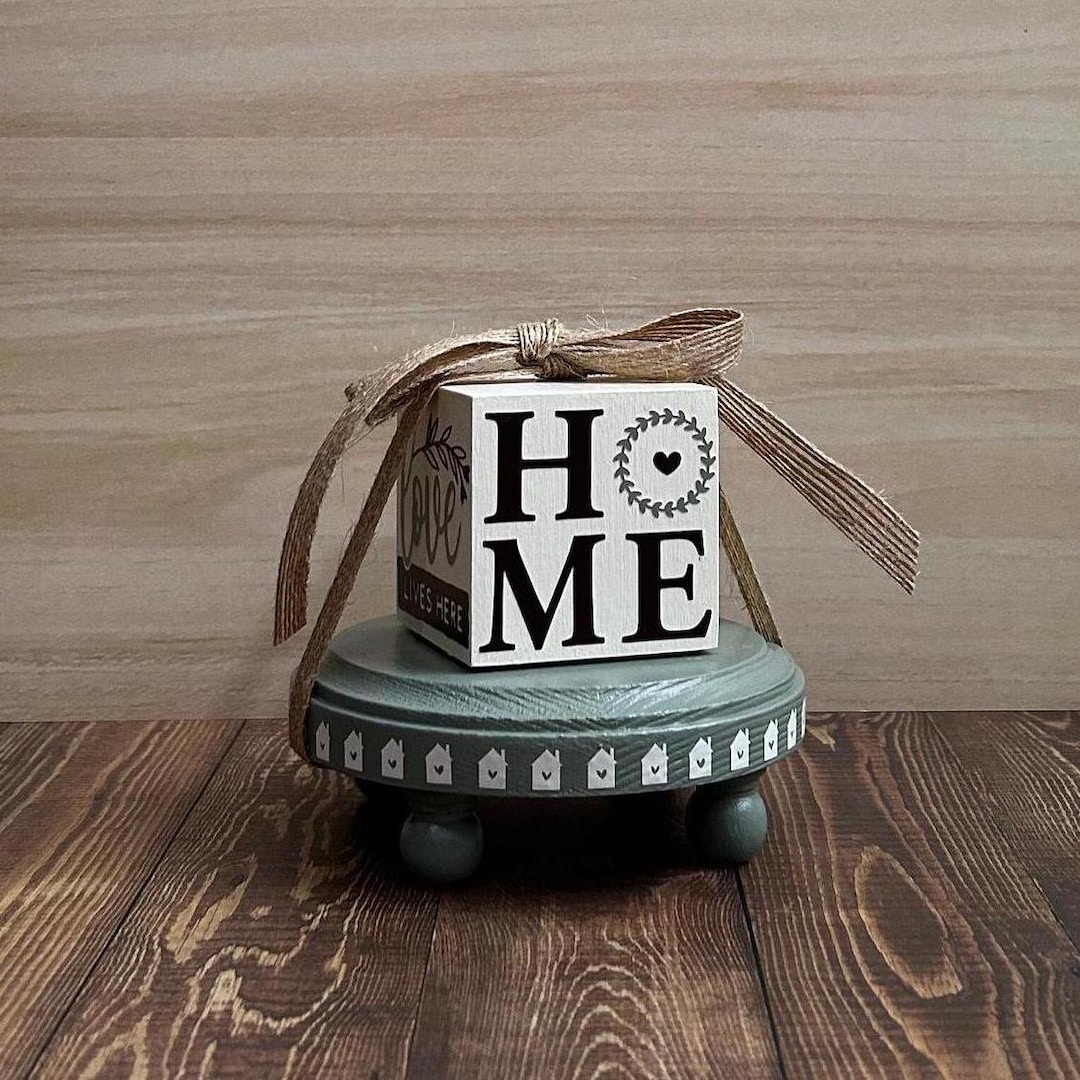 Home Tiered Tray Decor Block and Mini Wood Riser, Farmhouse Decor, Mini ...