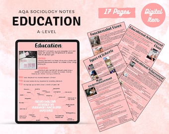 Sociology A-level A Education Notes Bundle - Etsy
