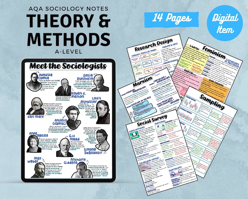 AQA A-level Sociology Notes: Theory and Methods White Background ...