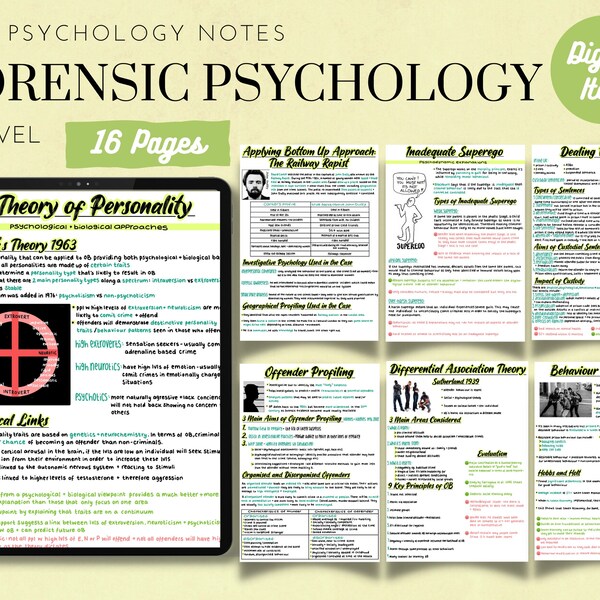 Forensic Psychology Notes - Etsy
