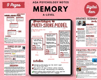 Printable Handwritten Digital AQA A-level Psychology: Year One Complete ...