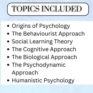 AQA A-level Psychology Full Handwritten Printable Notes: APPROACHES - Etsy