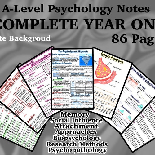 AQA A-level Psychology Notes: SCHIZOPHRENIA White Background - Etsy UK