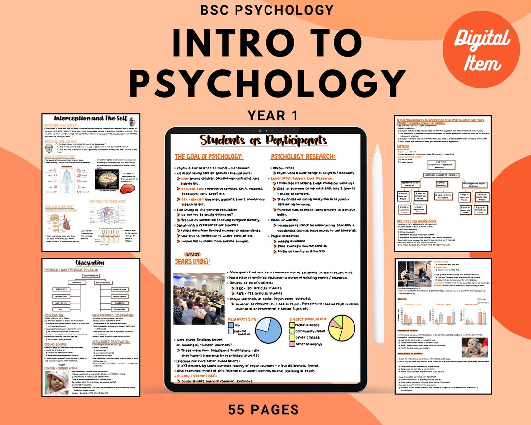 Bsc Psychology Complete Year 1 Notes Intro to Psychology - Etsy