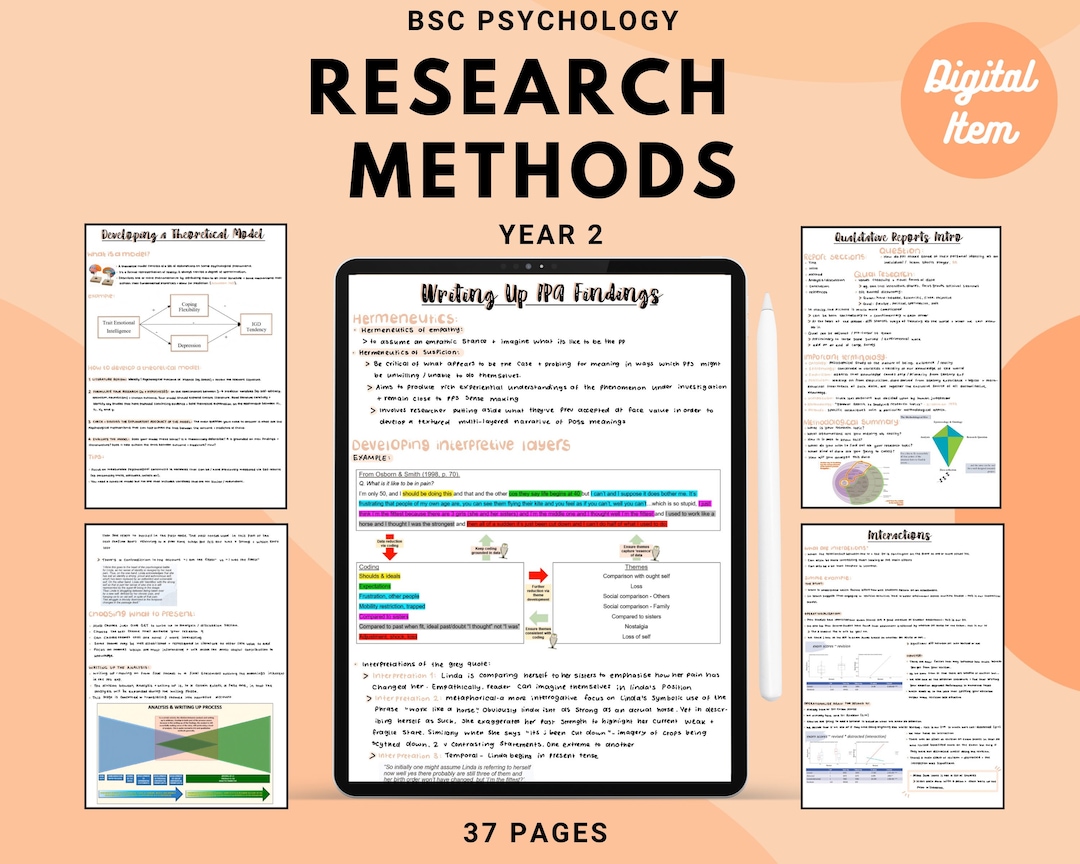 Bsc Psychology Research Methods for Year 2 - Full Detailed Notes - Etsy