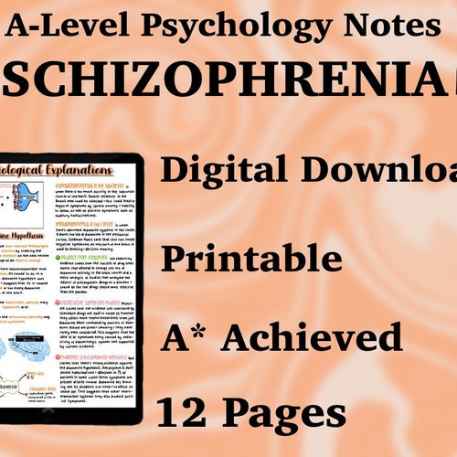 AQA A-level Psychology Notes: SCHIZOPHRENIA White Background - Etsy UK