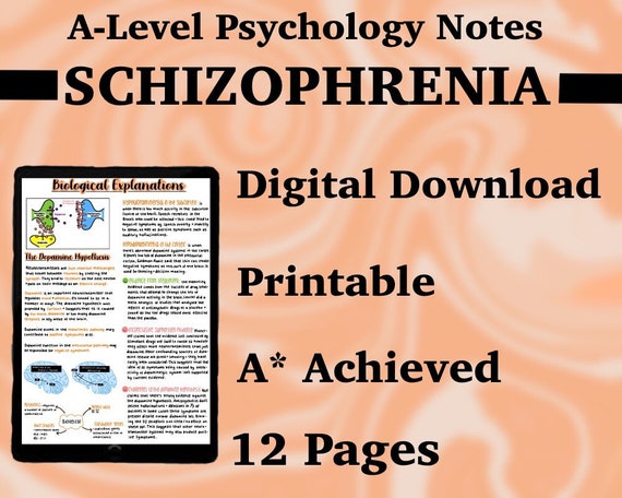 AQA A-level Psychology Notes: SCHIZOPHRENIA White Background - Etsy UK