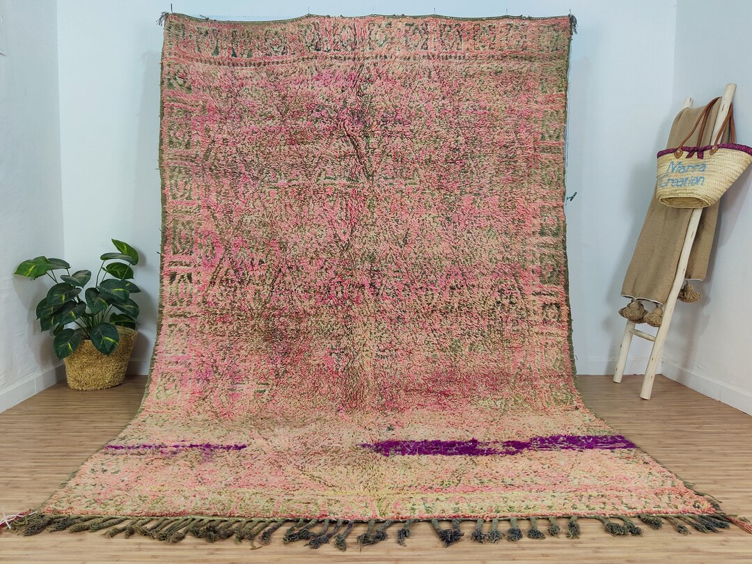 Pink Moroccan Rug - Vintage Morrocan Rug - Berber Rug - Living Room Rug ...