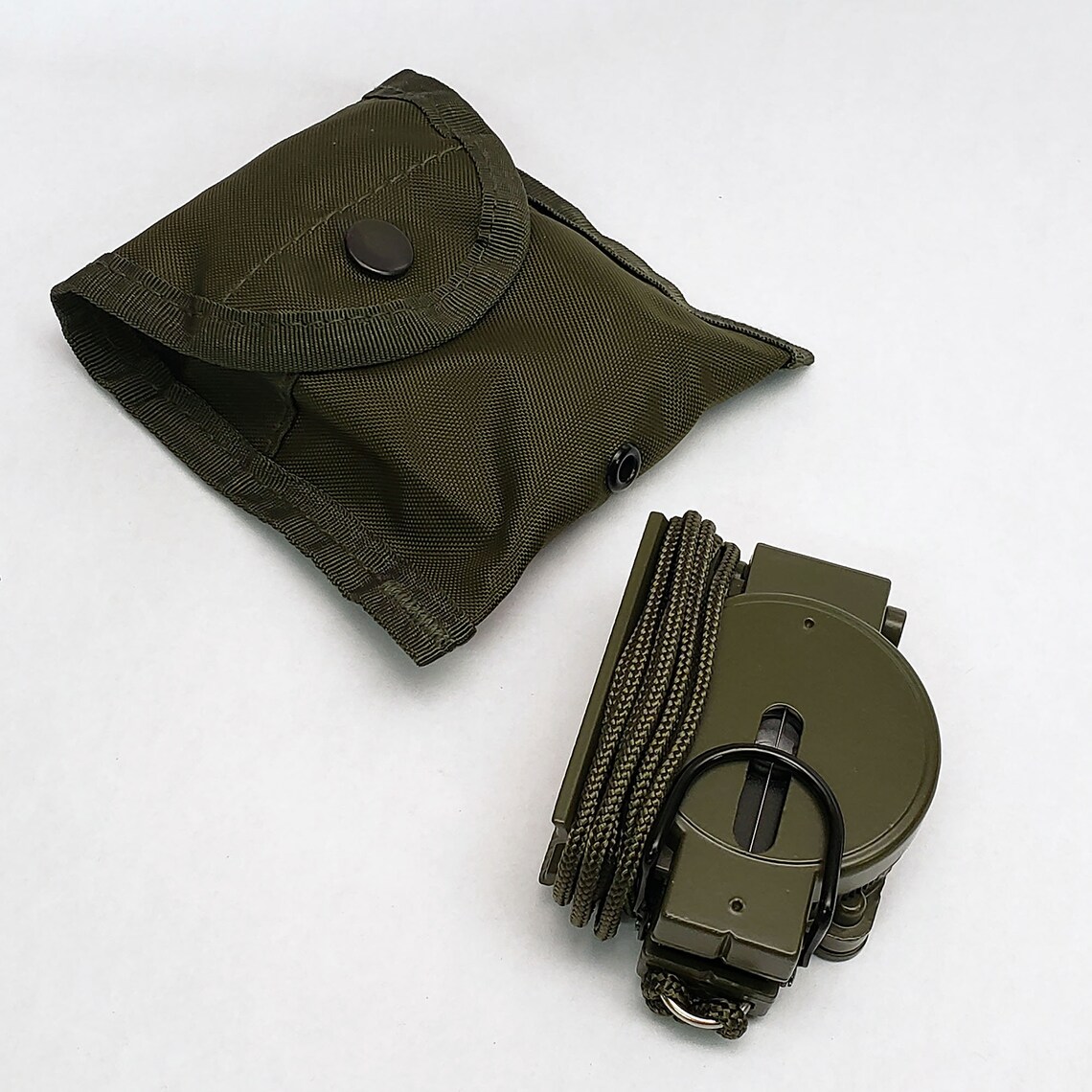 Lensatic Compass - Traditional Phosphorescent Military Style With Nylon ...