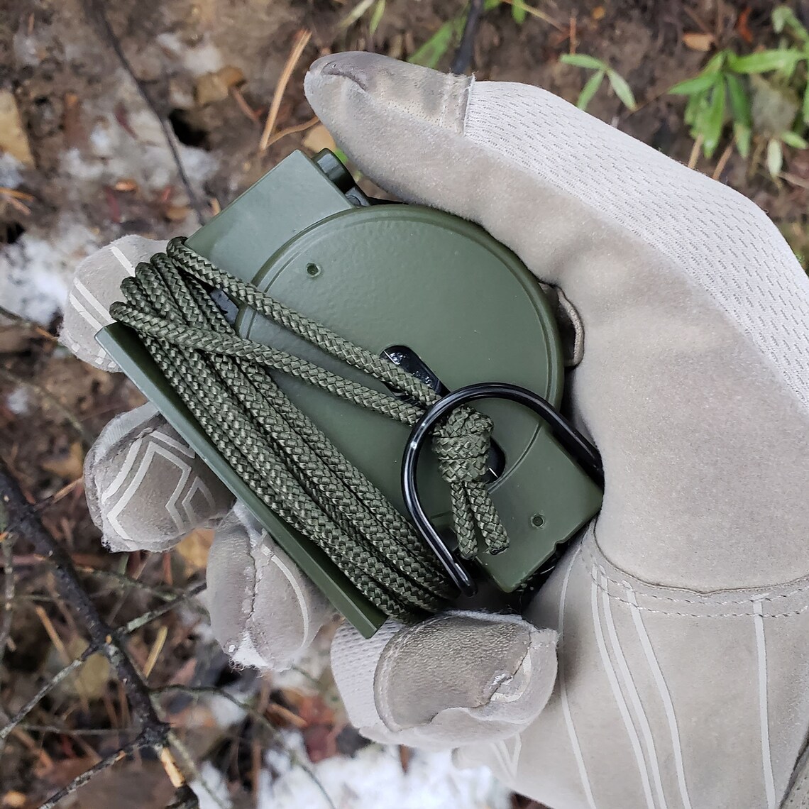 Lensatic Compass - Traditional Phosphorescent Military Style With Nylon ...