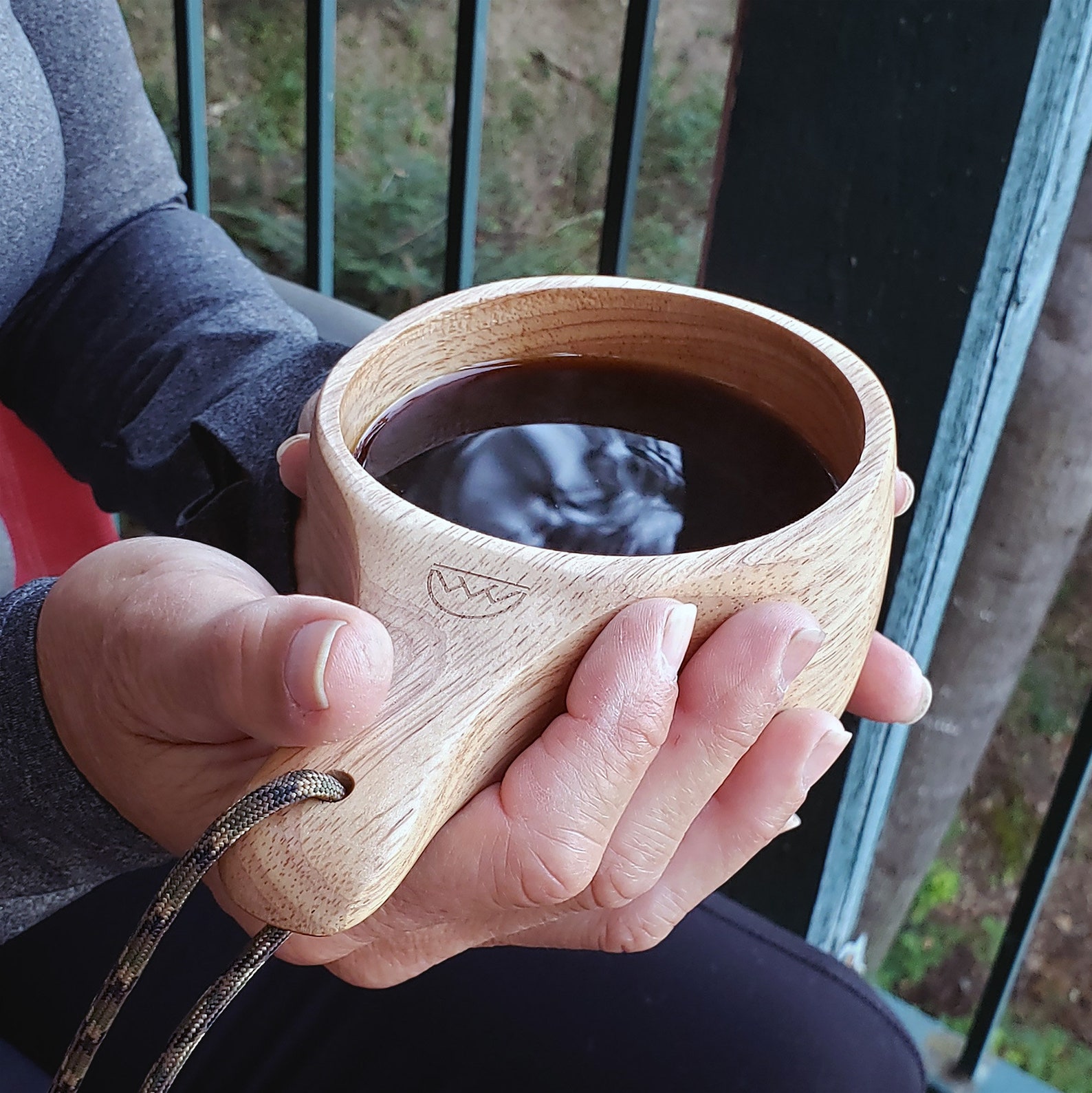 Carved Nordic Kuksa Solid Wood Camp Mug & Spoon Set - Etsy