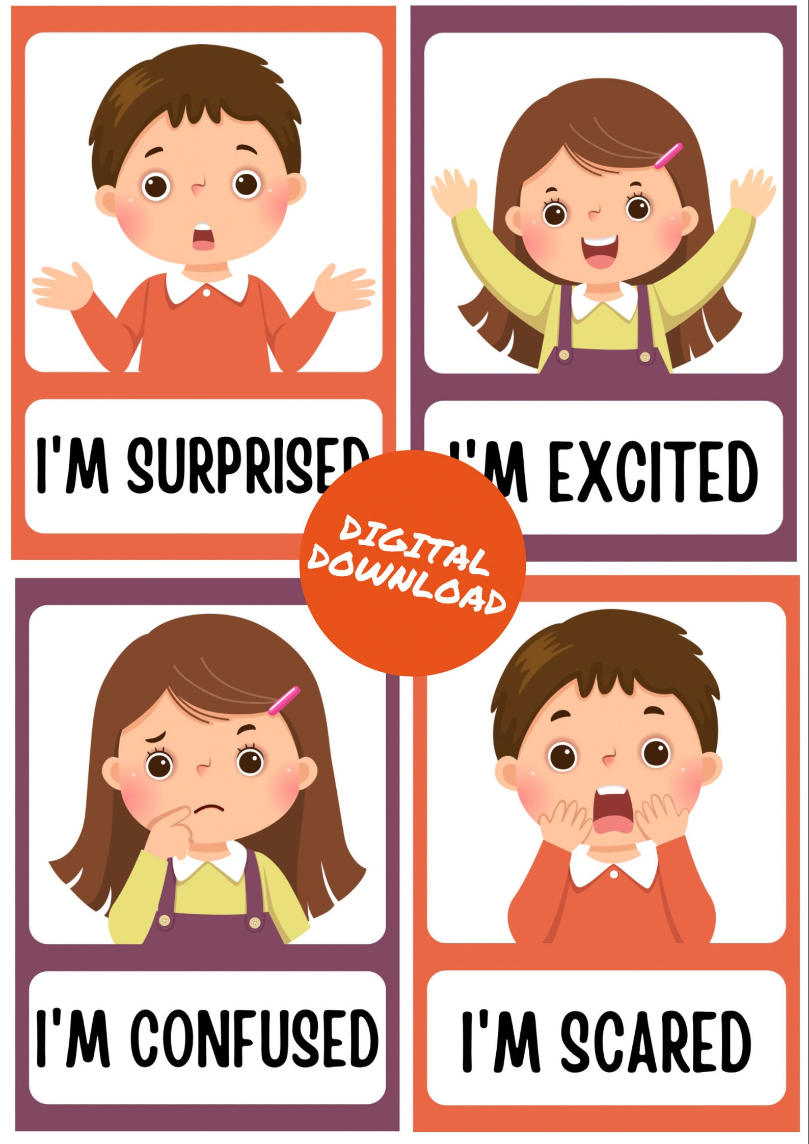 Flash Cards for Emotions - Etsy