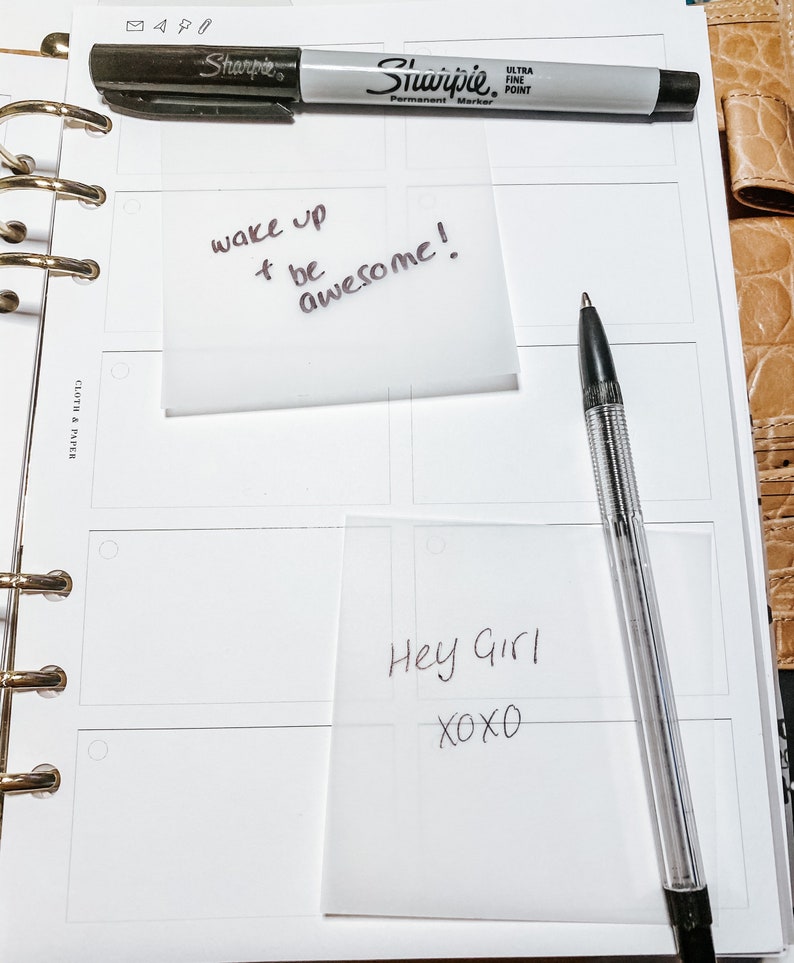 Translucent Clear Sticky Post It Adhesive Note Minimal Etsy
