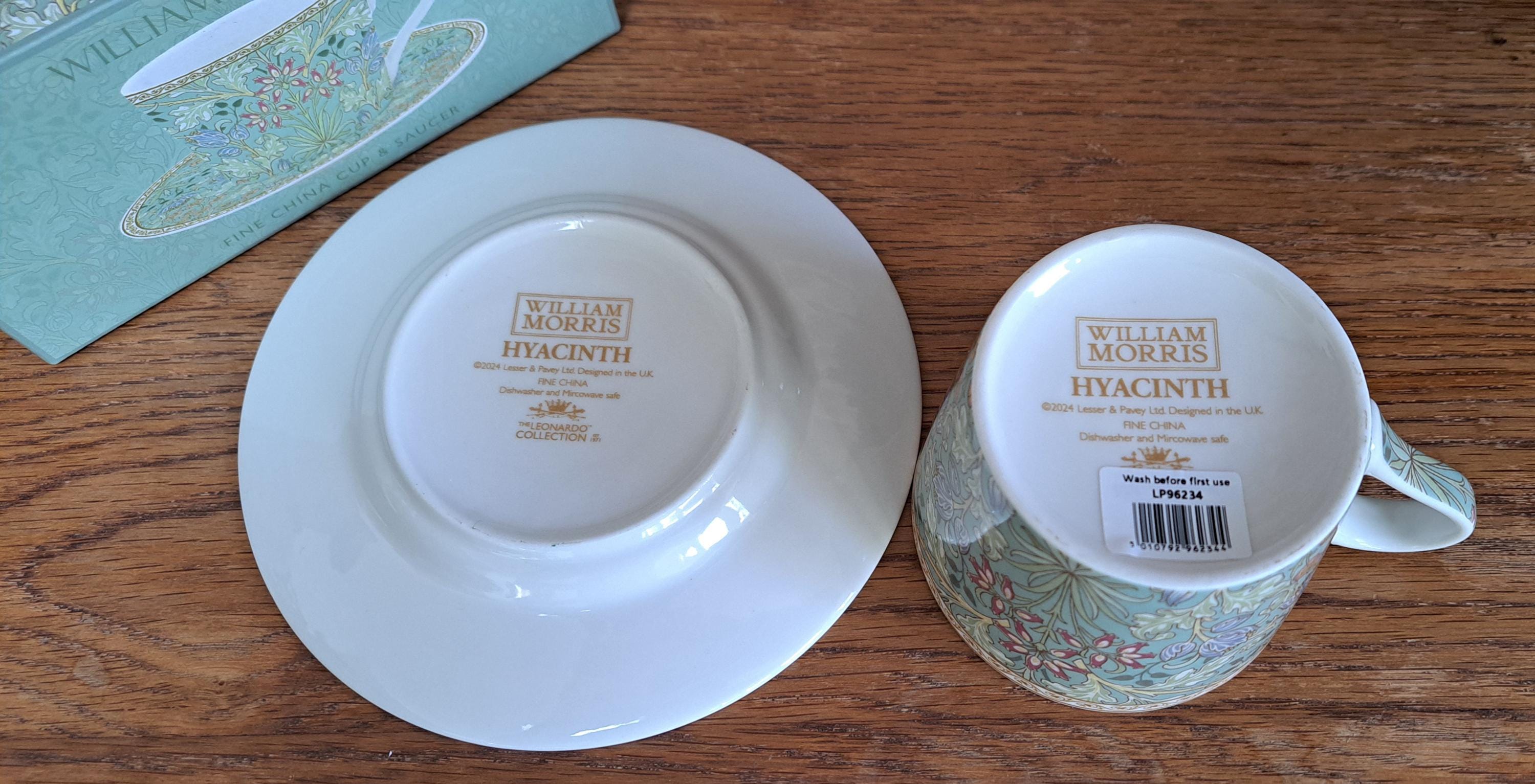 William Morris Cup and Saucer Tea Cup Hyacinth Design Pink Green Floral ...