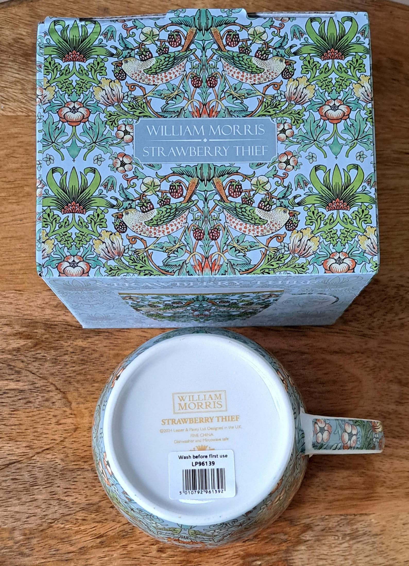 Gift Boxed Large Mug William Morris Strawberry Thief Design Fine China ...