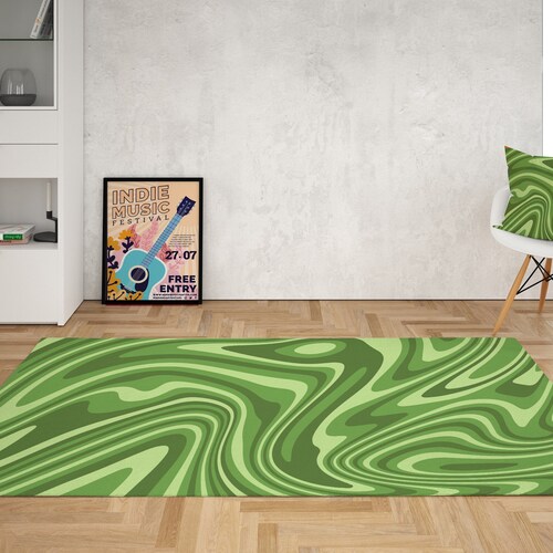 Pastel Retro Swirl Rug Psychedelic Groovy 70s Rug Wavy - Etsy