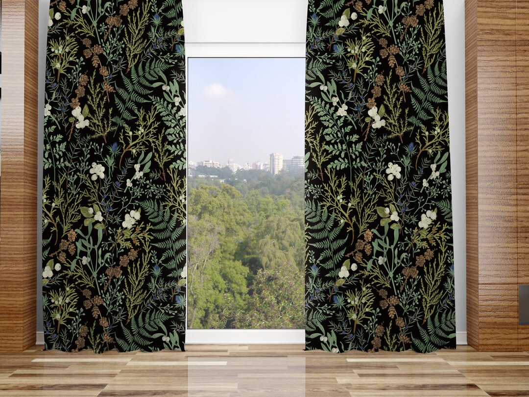 Forest Fern Curtain: Botanical Blackout or Sheer Window Panel - Etsy