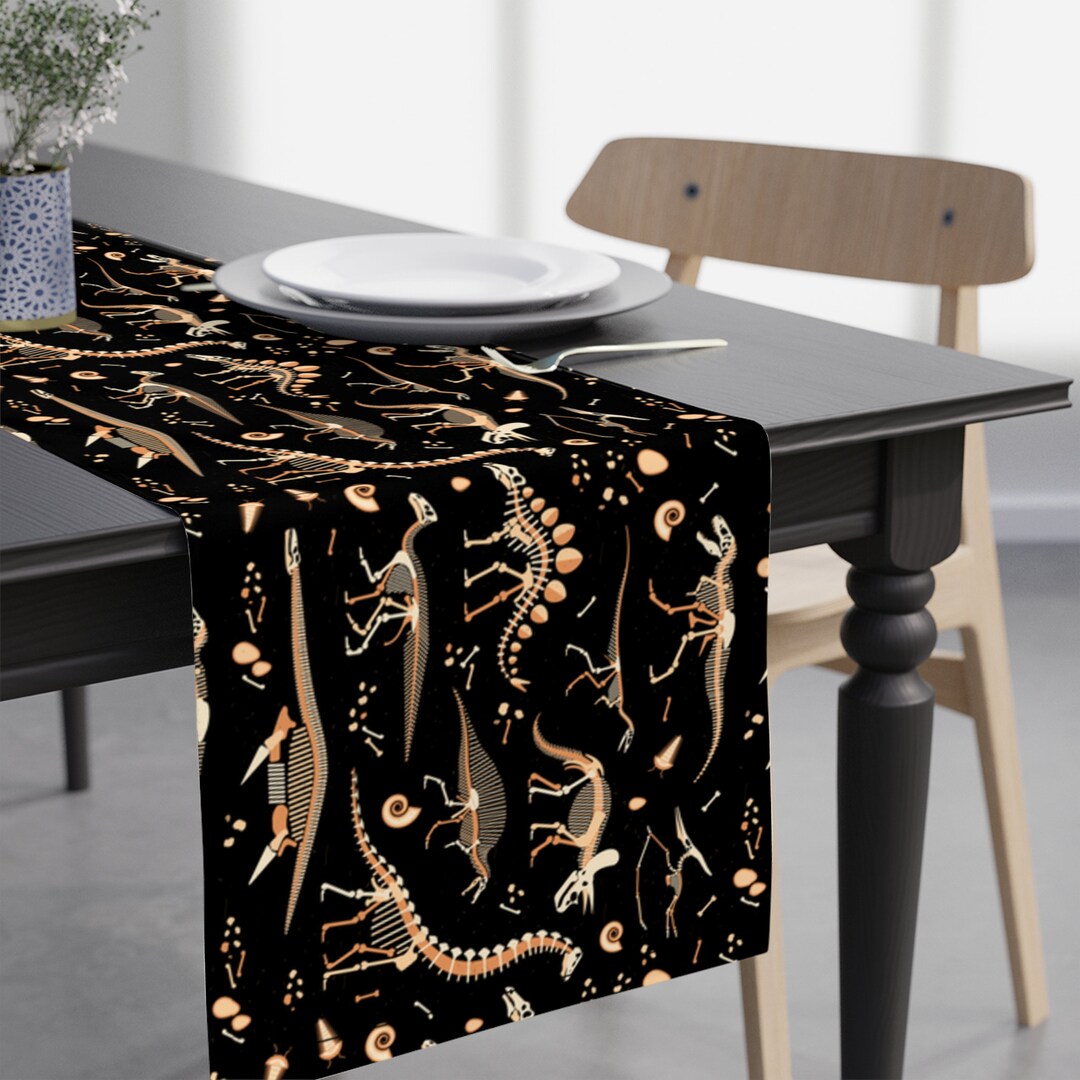 Dinosaur Bones Table Runner: Dark Academia Gothic Halloween Decor - Etsy