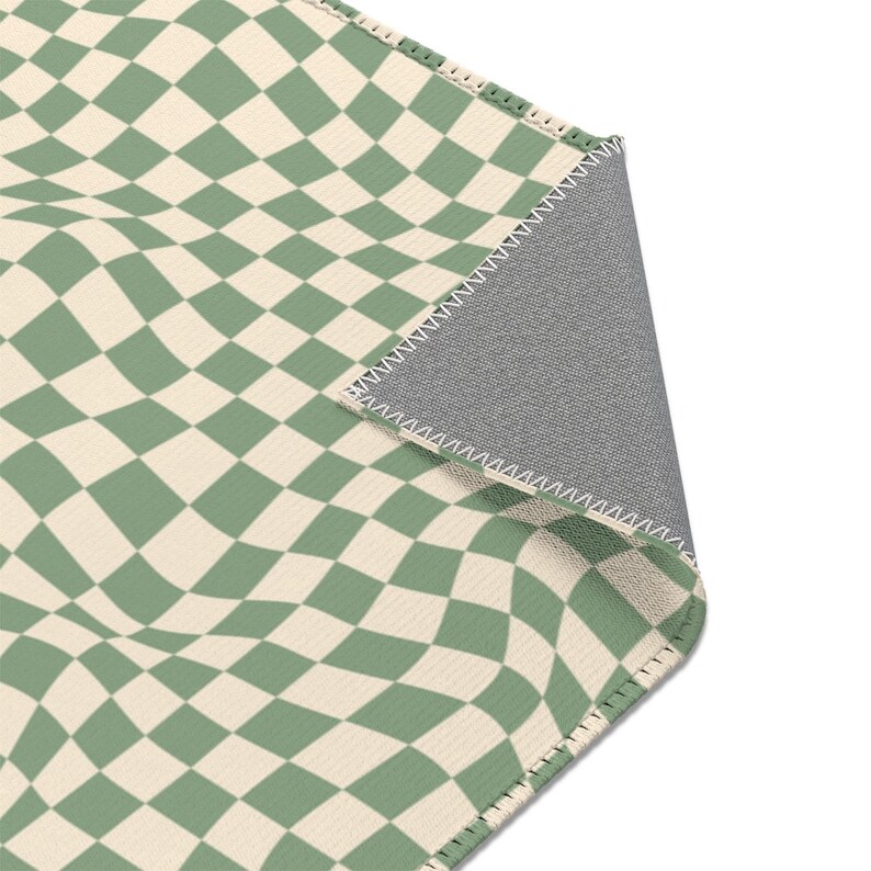Green Checkered Rug Green Pastel Rugs for Bedroom Aesthetic - Etsy