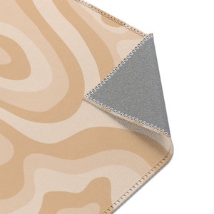 Neutral Beige Wavy Rug, Retro 70s Rug, Groovy Rug, Wavy Rug, Area Rug ...