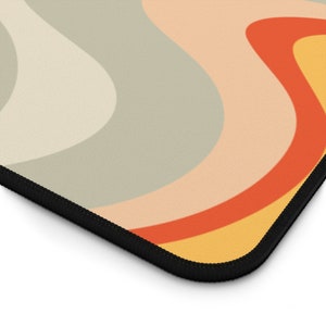 Pastel Retro Desk Mat, Wavy Groovy Retro Mouse Pad, Funky Desk ...