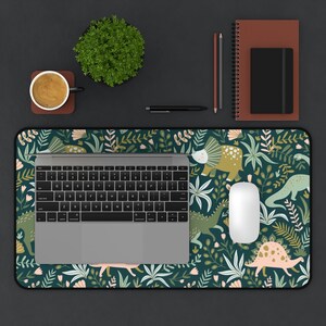 Green Dinosaur Desk Mat: Kidcore Cottagecore Deskpad - Etsy