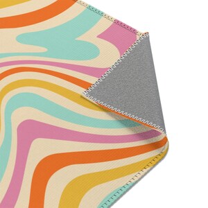Pastel Colorful Wavy Rug, Retro Rug, Groovy 70s Rug, Funky Trippy Rug ...