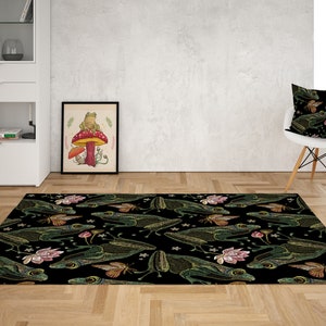 Frogs Area Rug, Dark Academia Rug, Goblincore Rug, Frogcore Rug ...