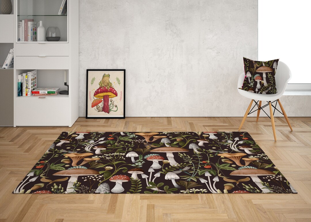 Brown Mushroom Rug, Cottage Core Decor, Woodland Forest Nature Lover ...