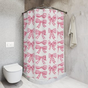 Pink Bows Coquette Shower Curtain, Trendy Chic Coquette Room Decor ...
