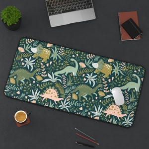 Green Dinosaur Desk Mat: Kidcore Cottagecore Deskpad - Etsy