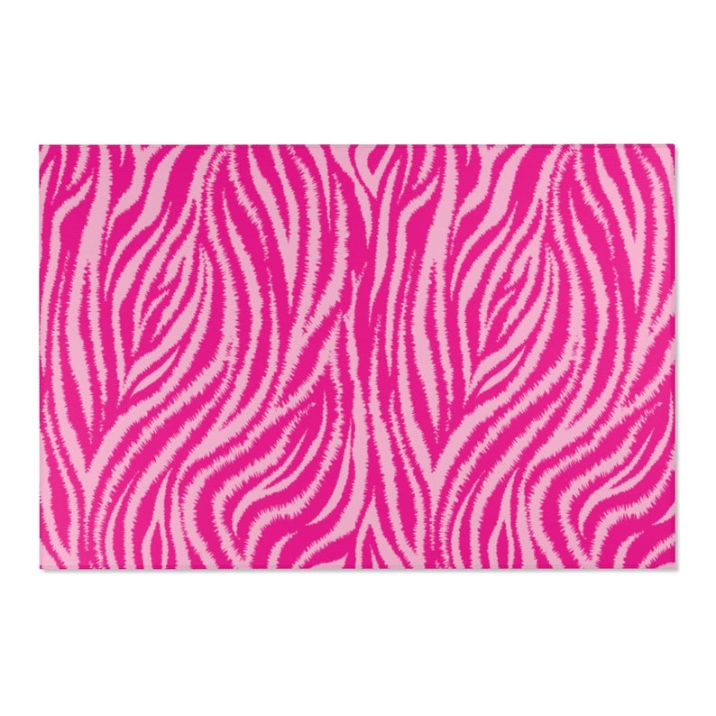 Pink Zebra Stripes Rug Preppy Room Decor Zebra Room Decor - Etsy