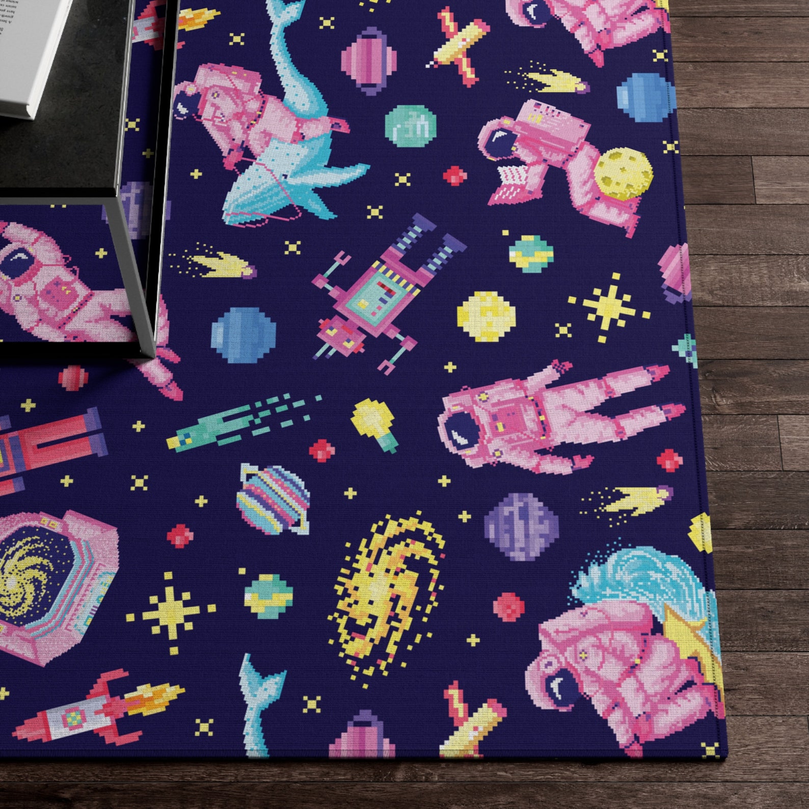 80S Arcade Carpet Pixel Art Space Arcade Area Rug Boys Game - Etsy