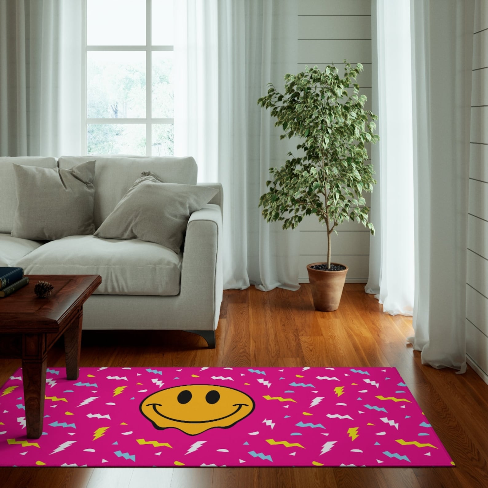 Pink Happy Face Preppy Rug Preppy Room Decor VSCO Preppy - Etsy