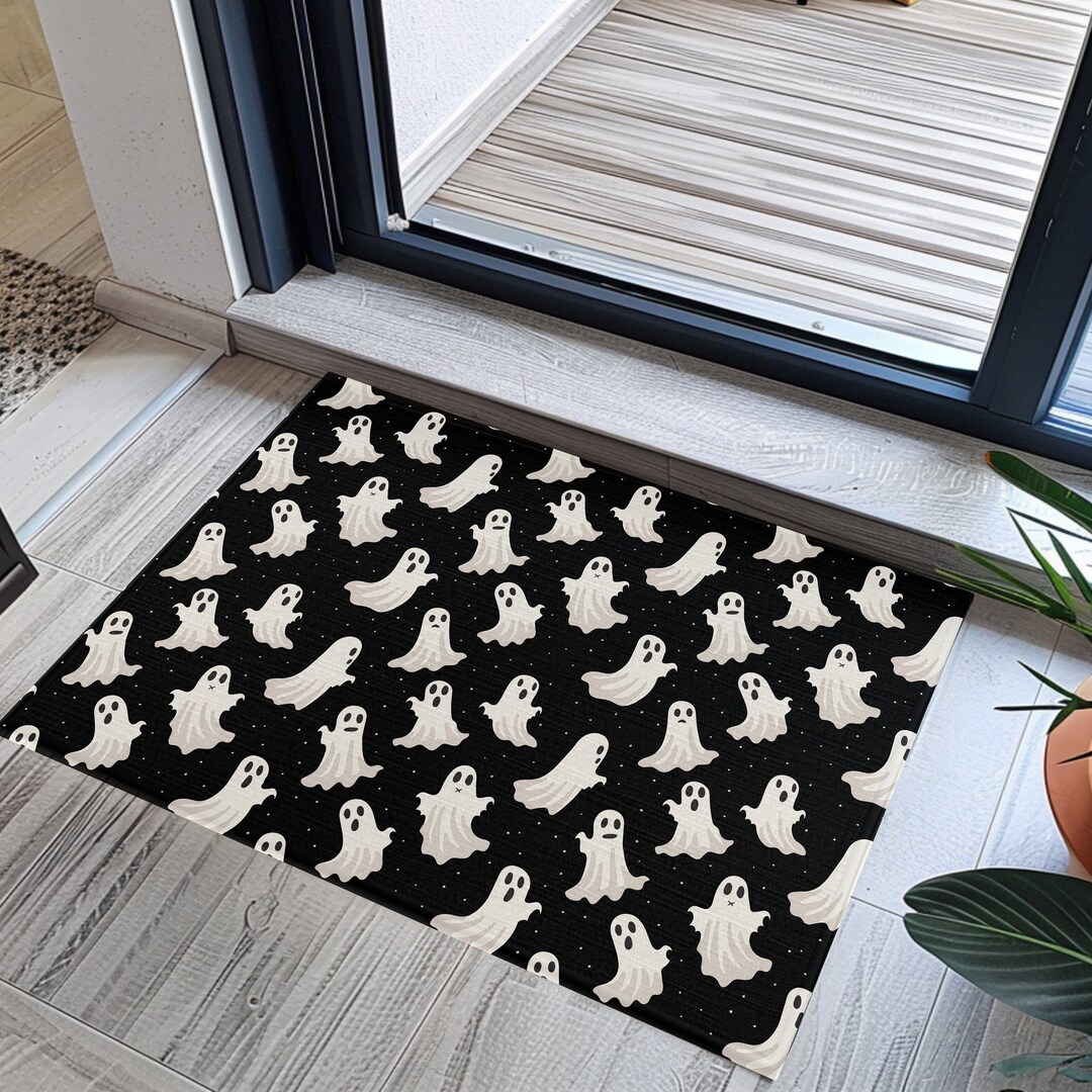 Dancing Ghosts Welcome Doormat, Halloween Doormat, Autumn Fall Doormat ...