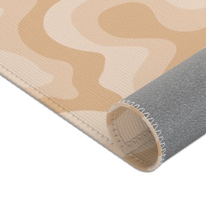 Neutral Beige Wavy Rug, Retro 70s Rug, Groovy Rug, Wavy Rug, Area Rug ...