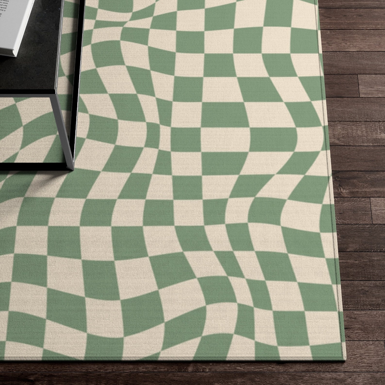 Green Checkered Rug Green Pastel Rugs for Bedroom Aesthetic - Etsy