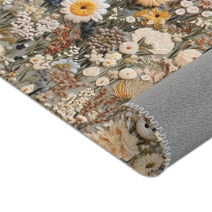 Wildflower Cottagecore, Earth Tone Floral Aesthetic Area Rug for ...