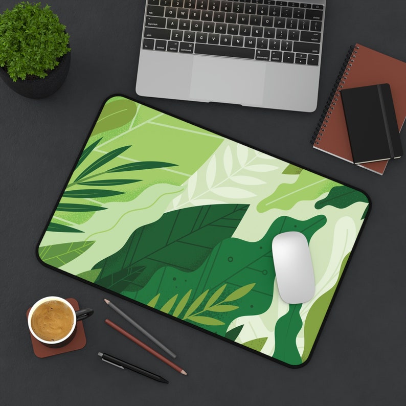 Green Leaves Desk Mat Botanical Plants Cottage Core Desk Pad - Etsy