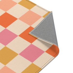 Colorful Checkered Rug, Checkerboard Rug, Groovy Rug, Funky 70s Rug ...