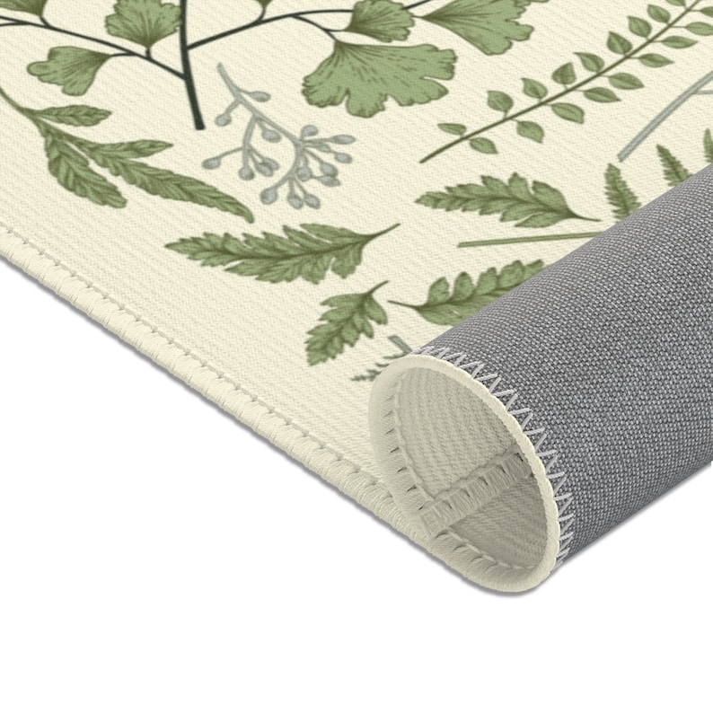 Vintage Fern Rug Botanical Eucalyptus Rug Floral Botanical - Etsy