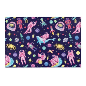 80S Arcade Carpet, Pixel Art Space Arcade Area Rug, Boys Game Room ...
