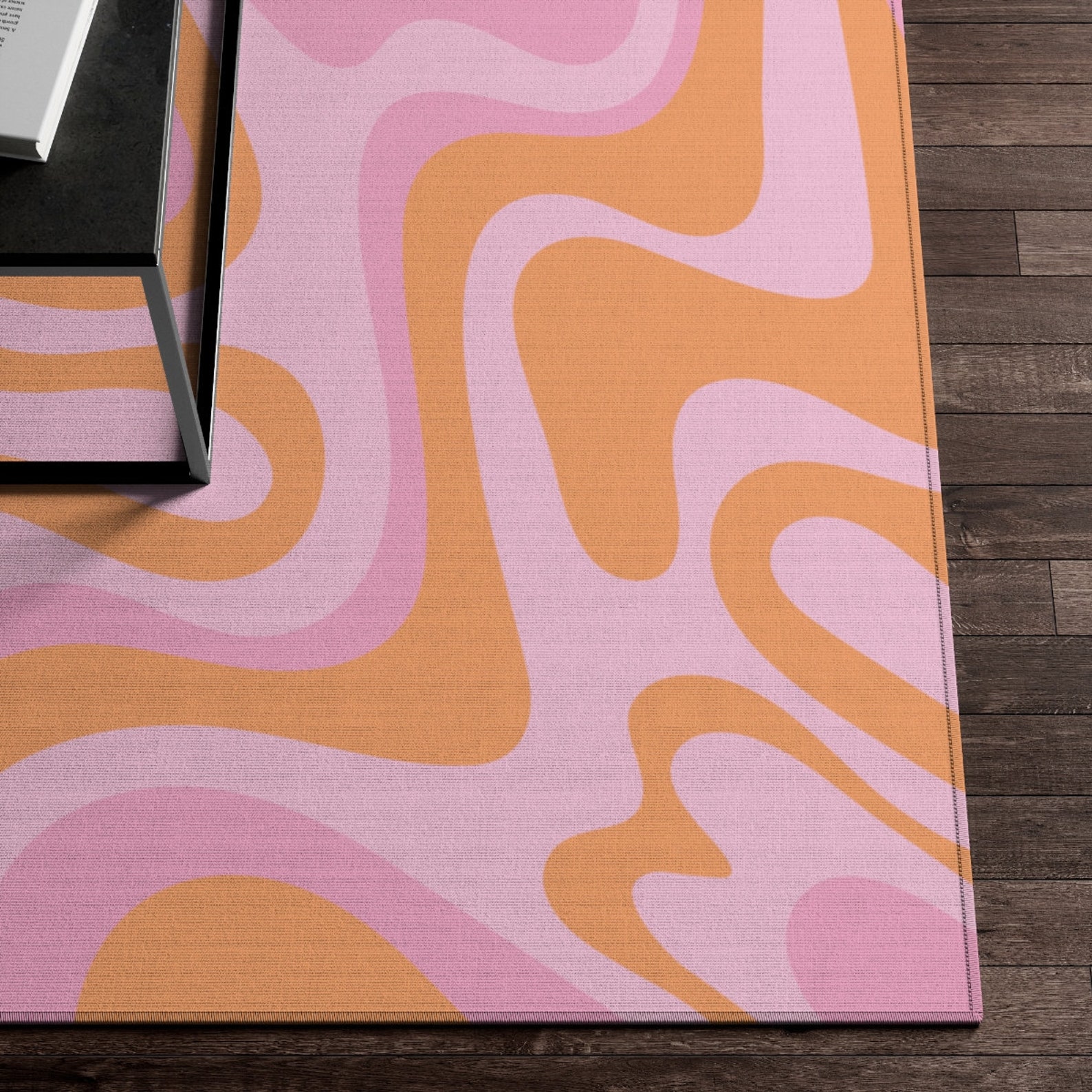 Pastel Orange Pink Retro Rug 70s Rug Groovy Rug Wavy Rug - Etsy